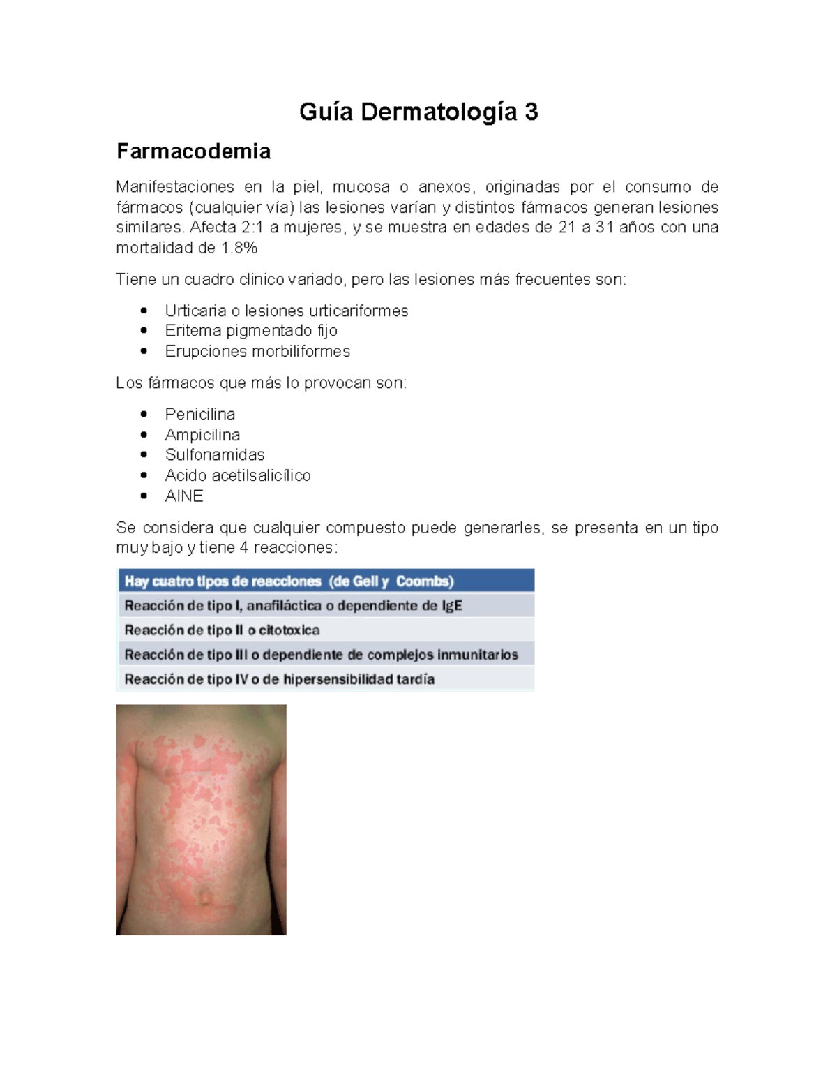 Derma 4 - Guía Dermatología 3 Farmacodemia Manifestaciones en la piel ...