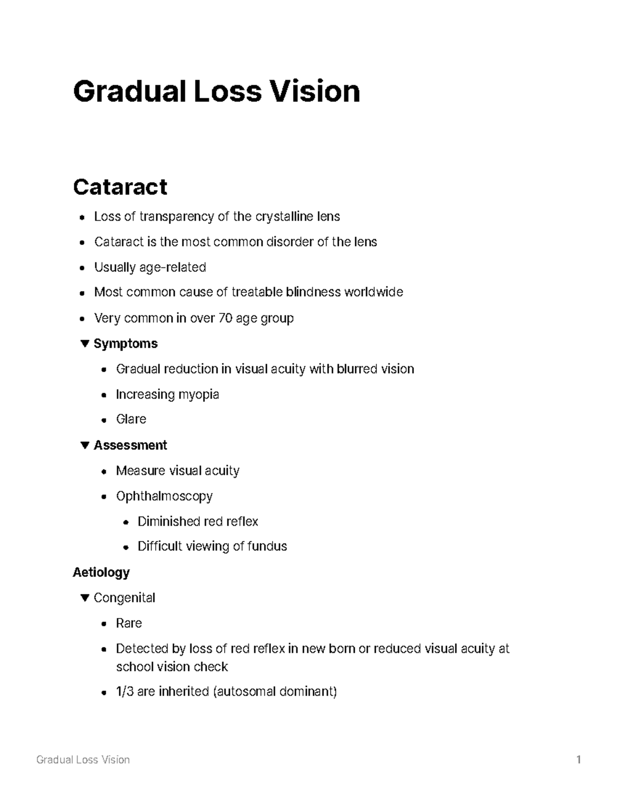 Gradual Loss Vision - Gradual Loss Vision Cataract Loss of transparency ...