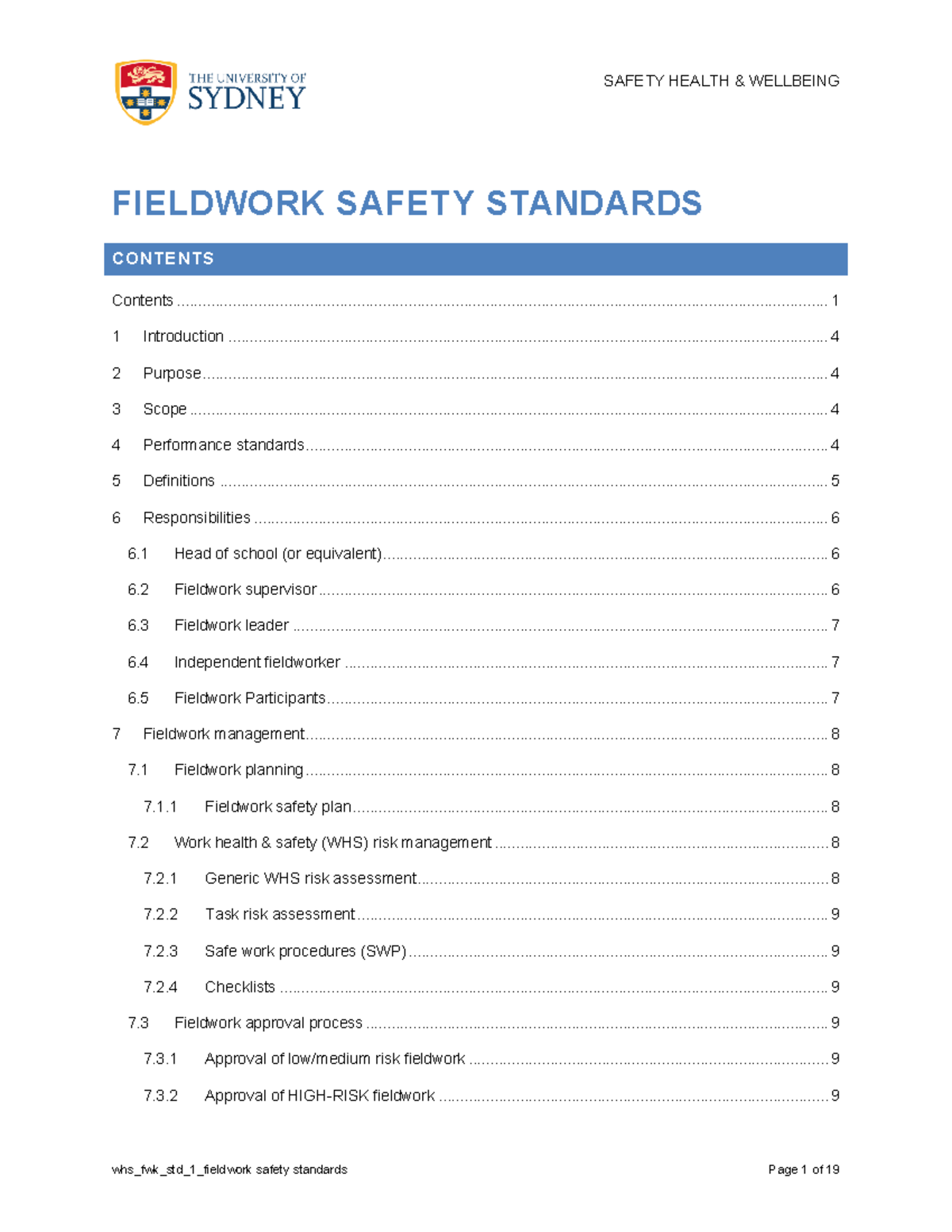 Fieldwork-safety-standards Fieldwork-safety-standards Fieldwork-safety ...