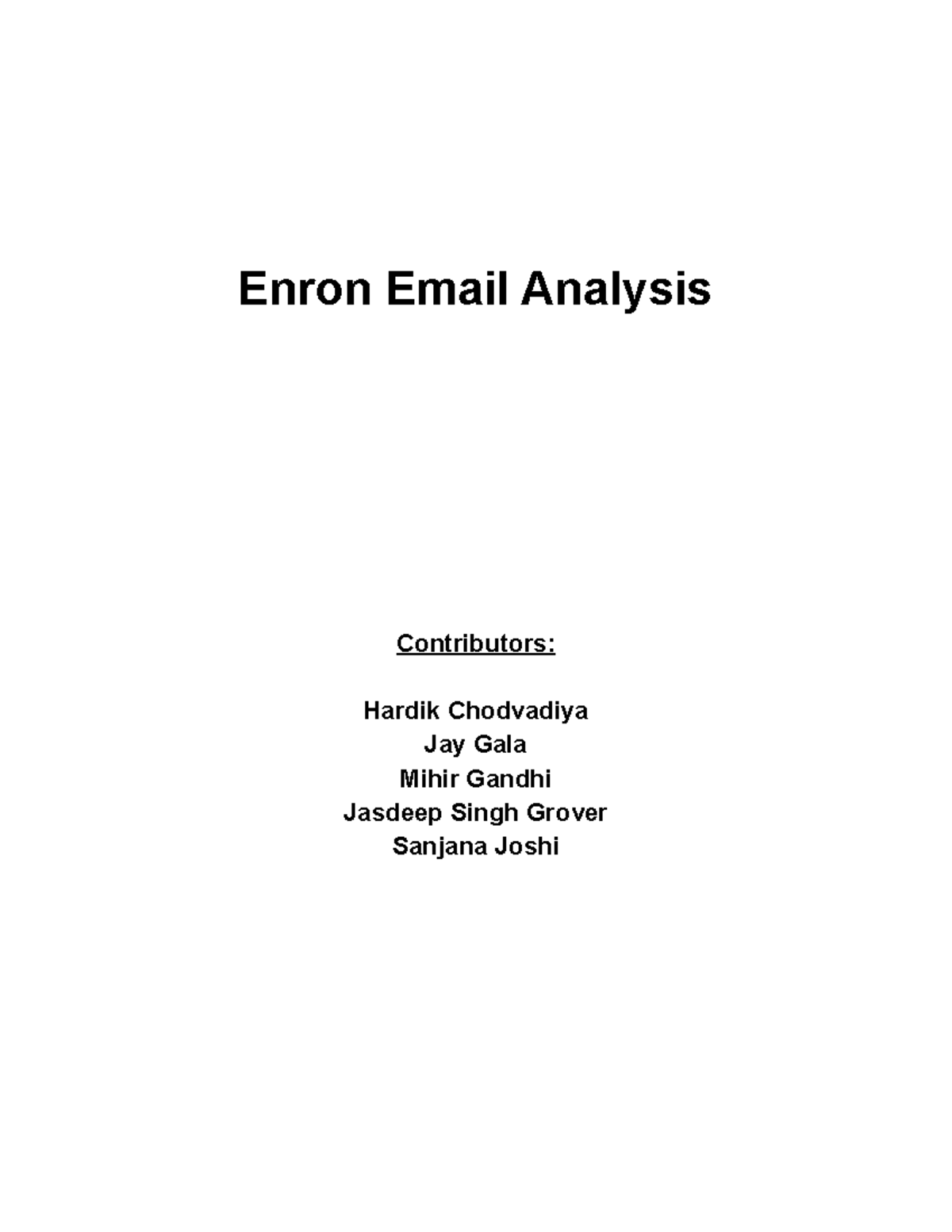 Enron Email Analysis - Nnnn - Enron Email Analysis Contributors: Hardik ...