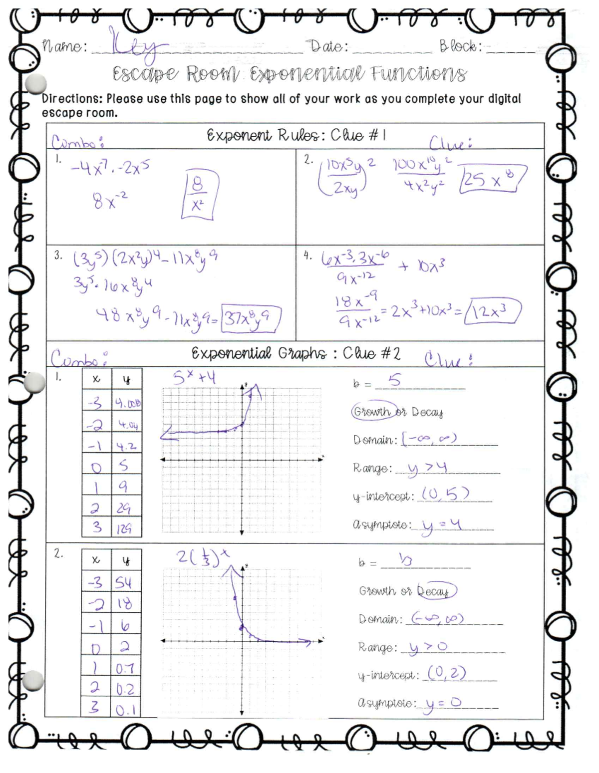 Key - Exponentials Escape Room - Studocu