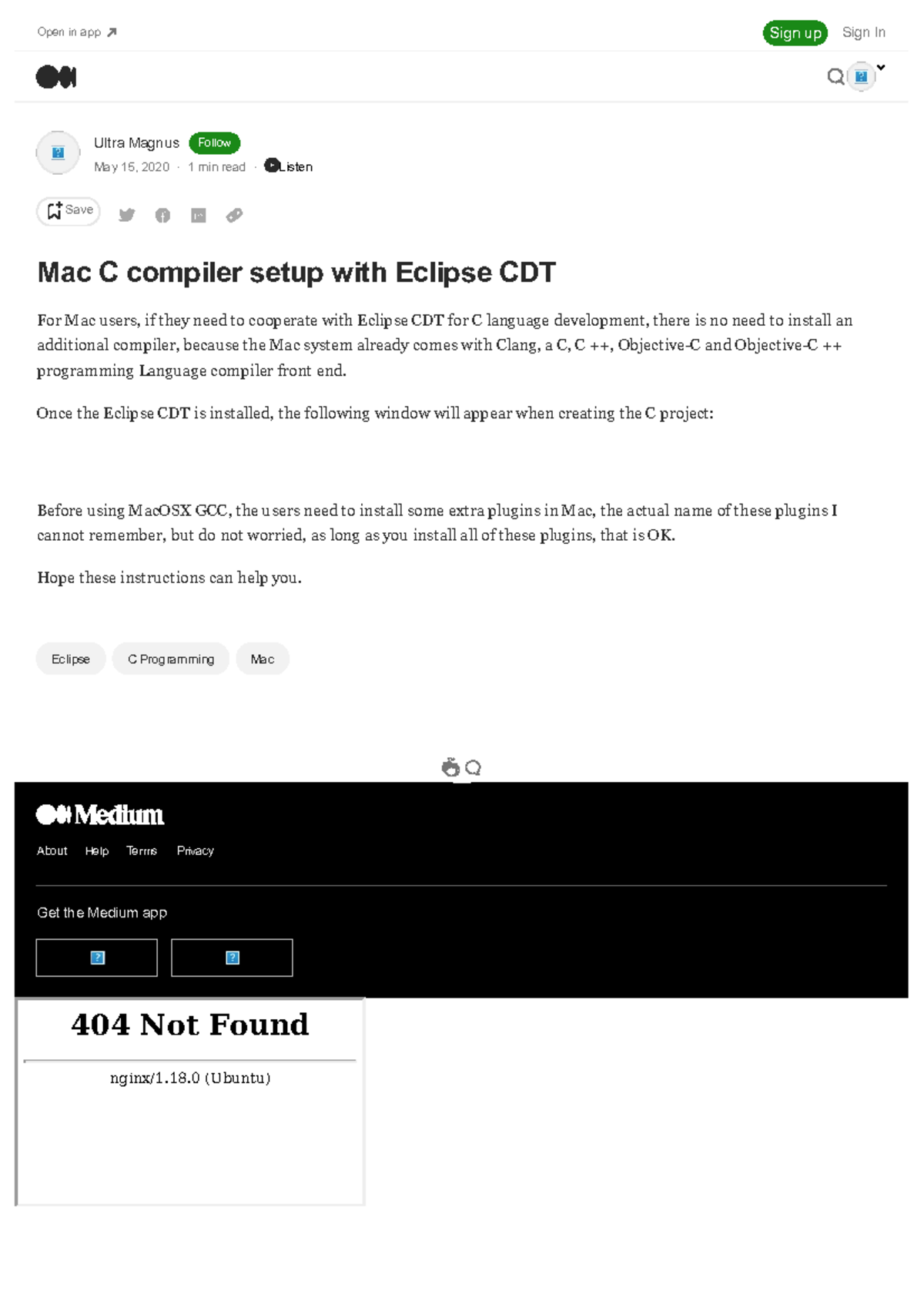 Mac C Compiler Setup With Eclipse Cdt By Ultra Magnus Medium Ultra