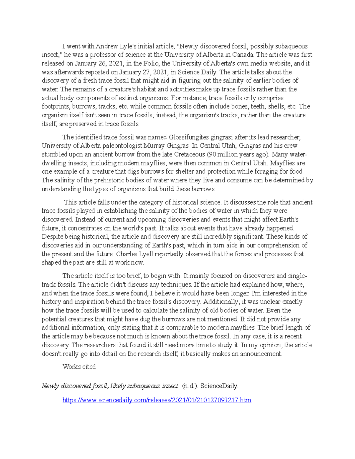 Discussion - week 4 - I went with Andrew Lyle's initial article, "Newly ...