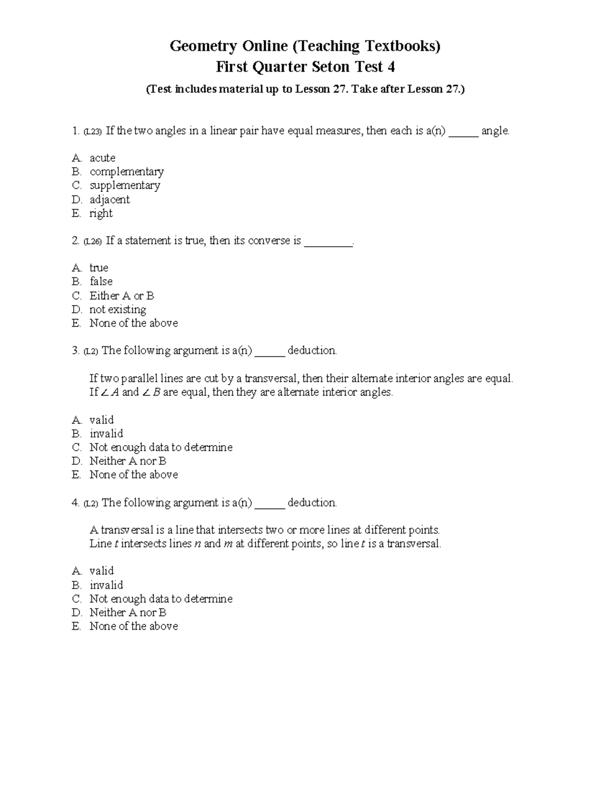Xml-test-host - idk - Geometry Online (Teaching Textbooks) First ...