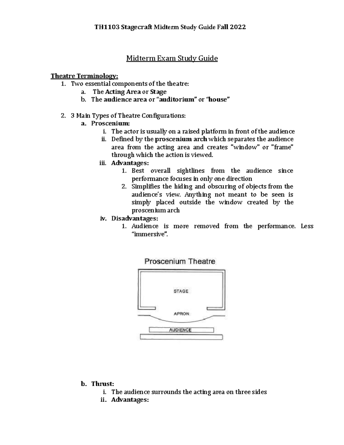 TH1103Midterm Exam Study Guide - TH1103 Stagecraft Midterm Study Guide ...