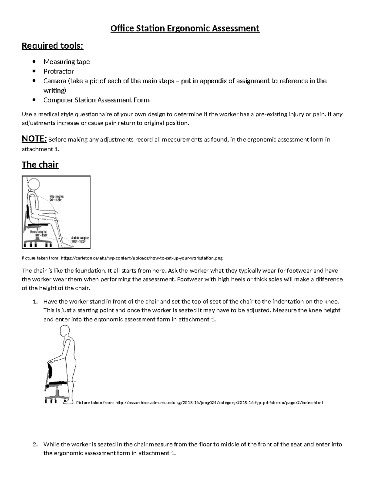 Office Station Ergonomic Assessment -2021 - Office Station Ergonomic ...