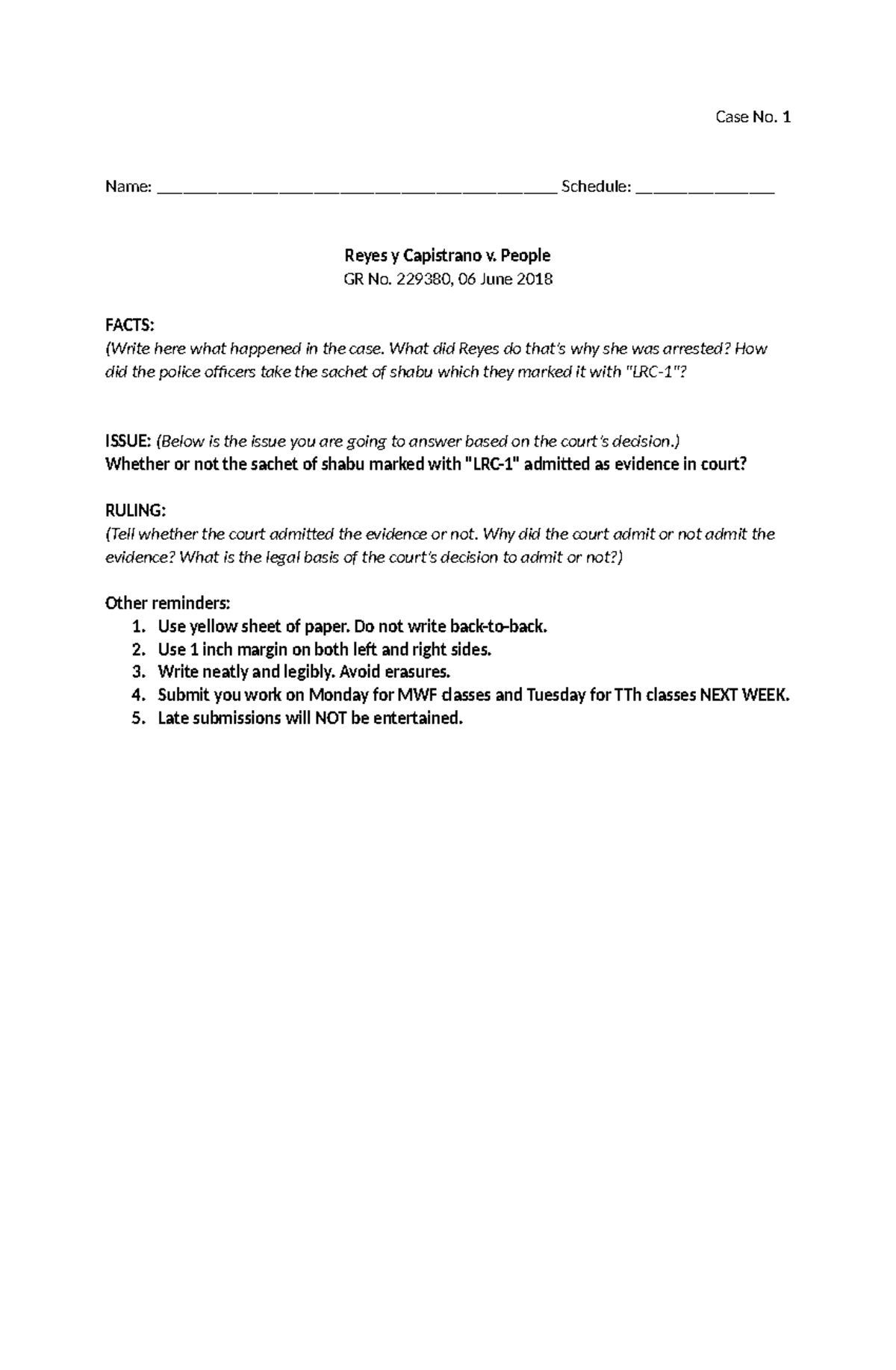 CASE- Digest-1 - Case No. 1 Name ...