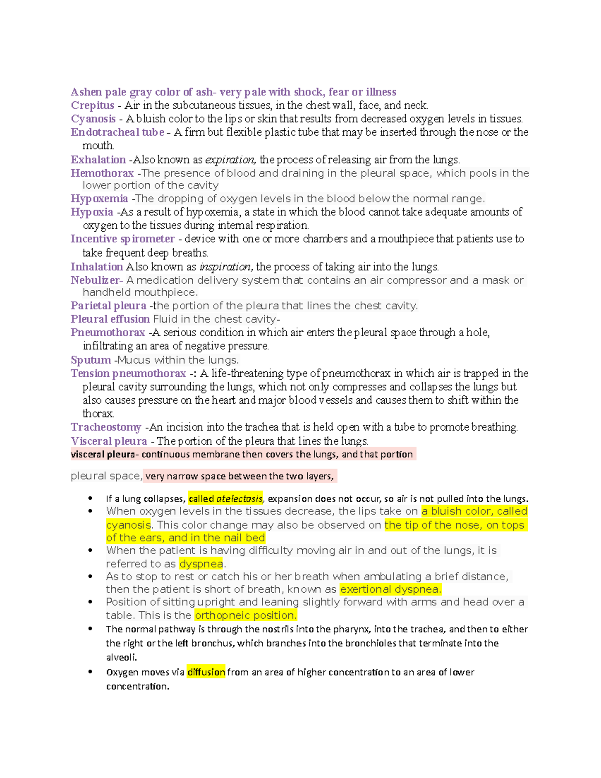 Chapter 28 - Ashen pale gray color of ash- very pale with shock, fear ...