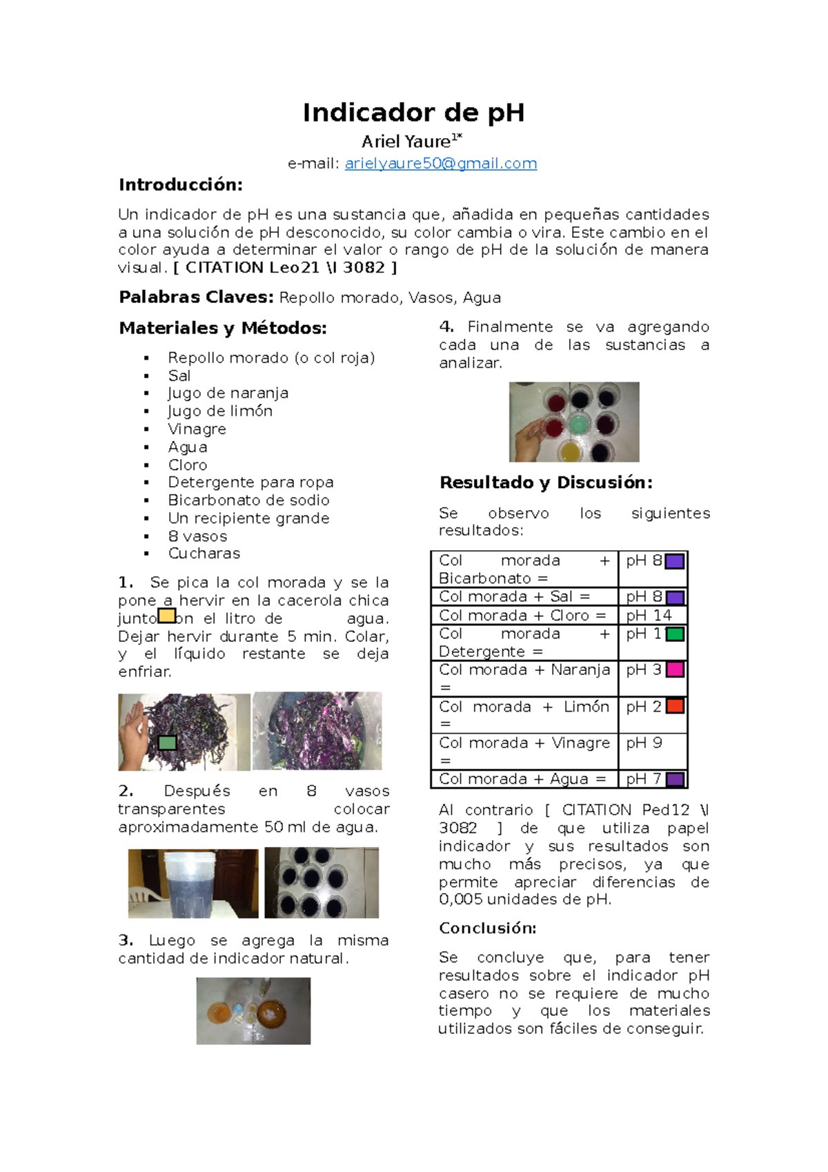 Indicador de pH - Este cambio en el color ayuda a determinar el valor o ...