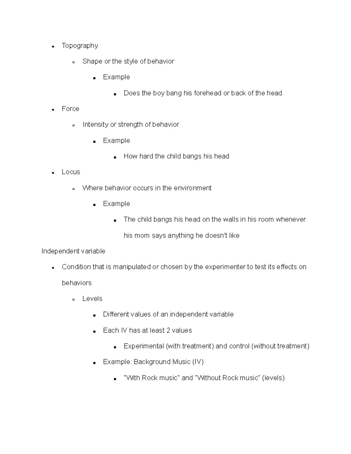 Experimental Variables and Validity - Topography Shape or the style of ...