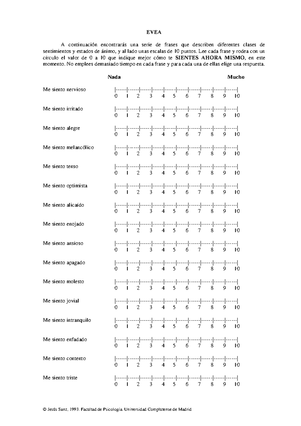 EVEA Escala de valoracion del estado de - EVEA A continuación ...