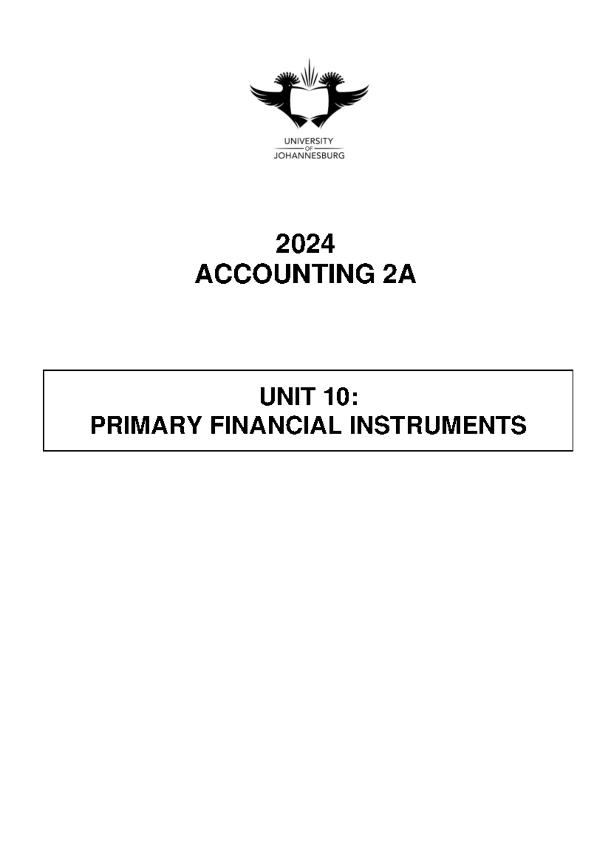 Unit 10-Financial Instruments (2024) - ACCOUNTING 2A UNIT 10 : PRIMARY ...
