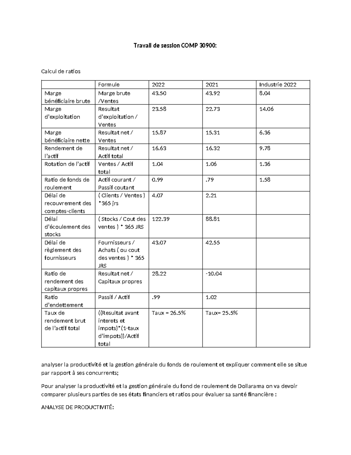 Travail de session COMP 30900 - Travail de session COMP 30900: Calcul ...
