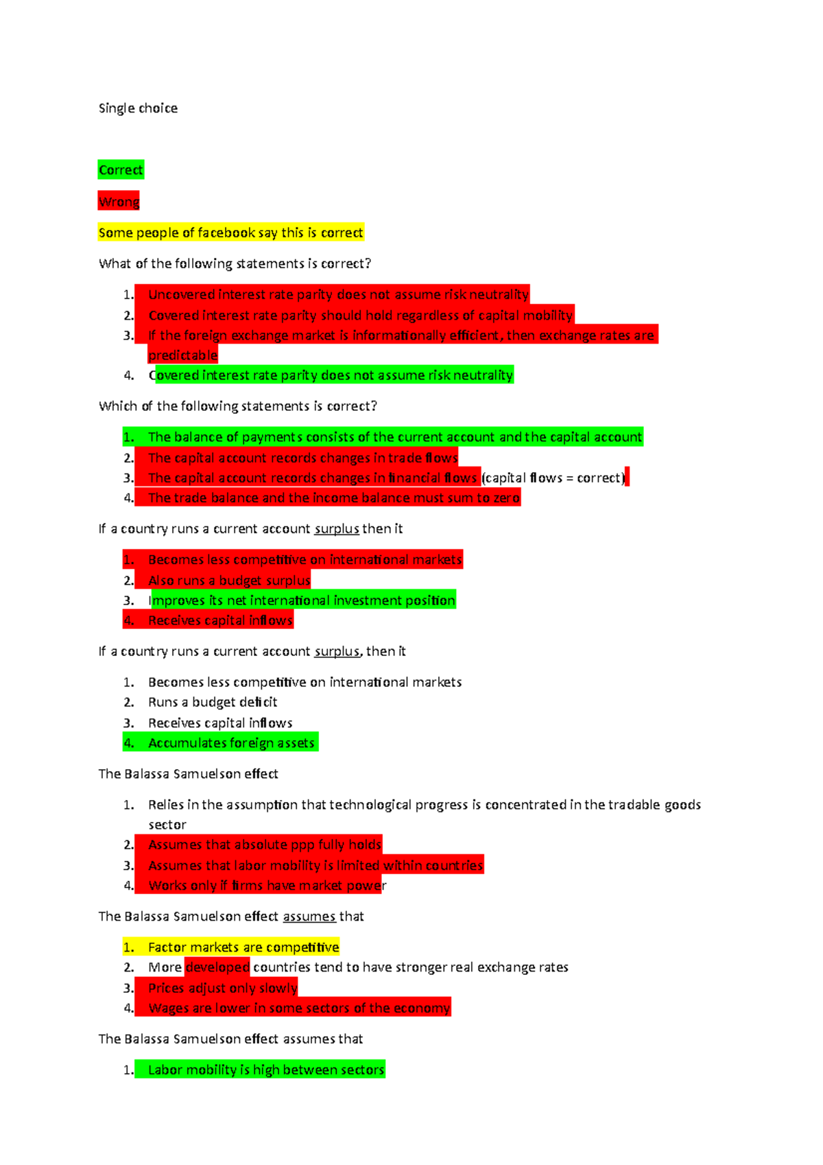 Single choice sammlung - Single choice Correct Wrong Some people of ...