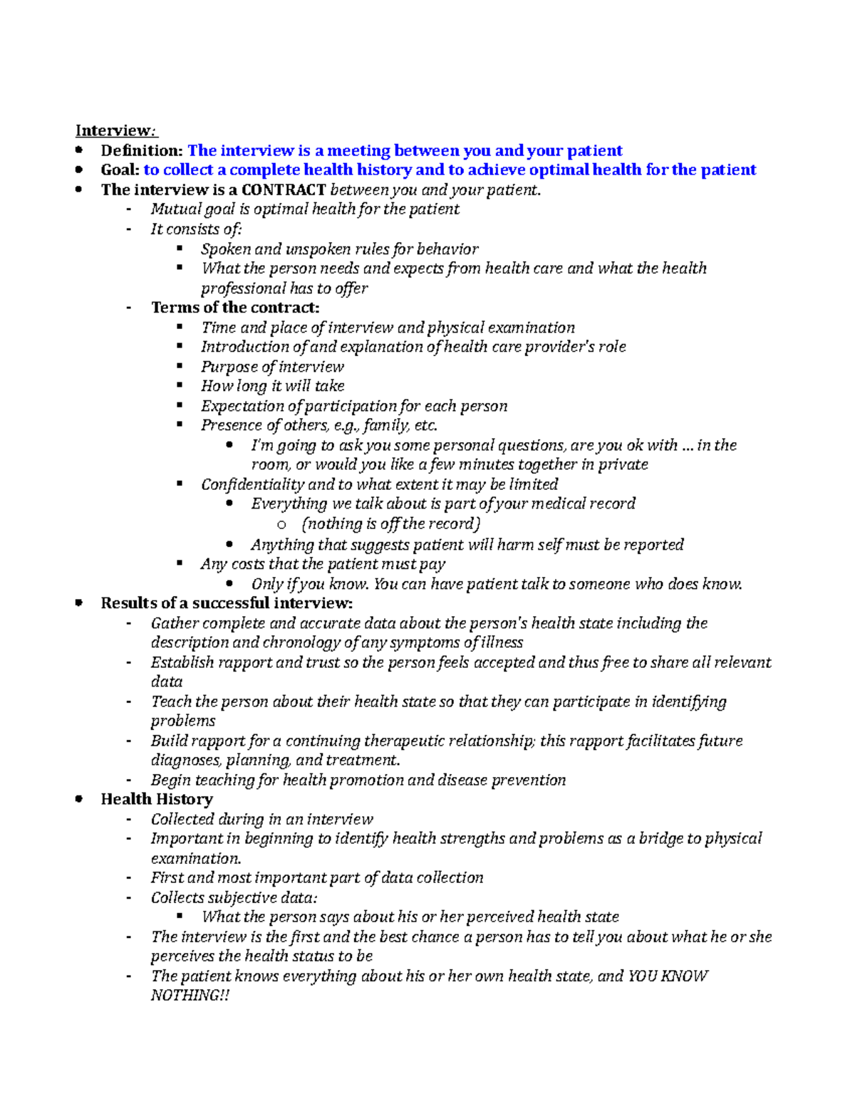 Chapter 03 The Interview Notes - Interview : Definition: The interview ...