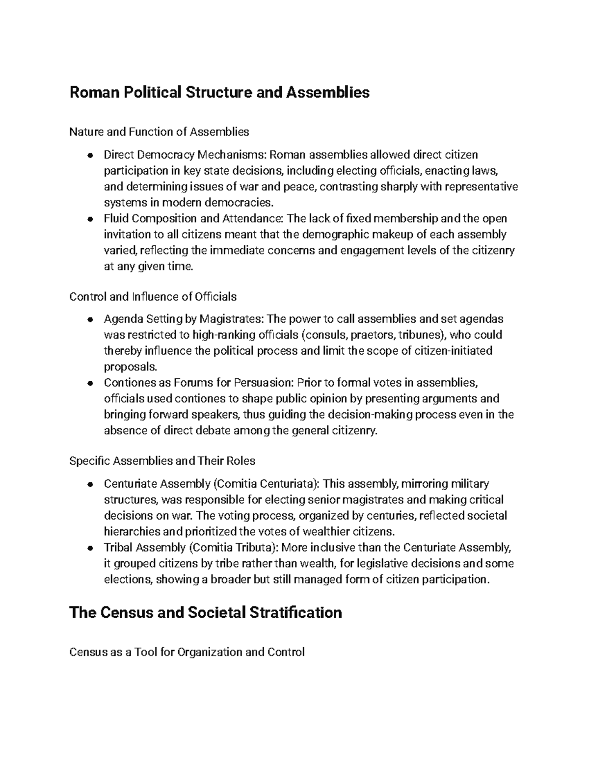 Lecture 13 Conquest of Italy - Roman Political Structure and Assemblies ...