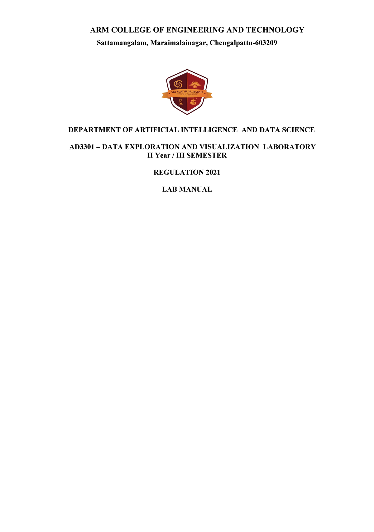 II Year DEV Record - none - ARM COLLEGE OF ENGINEERING AND TECHNOLOGY Sattamangalam, - Studocu