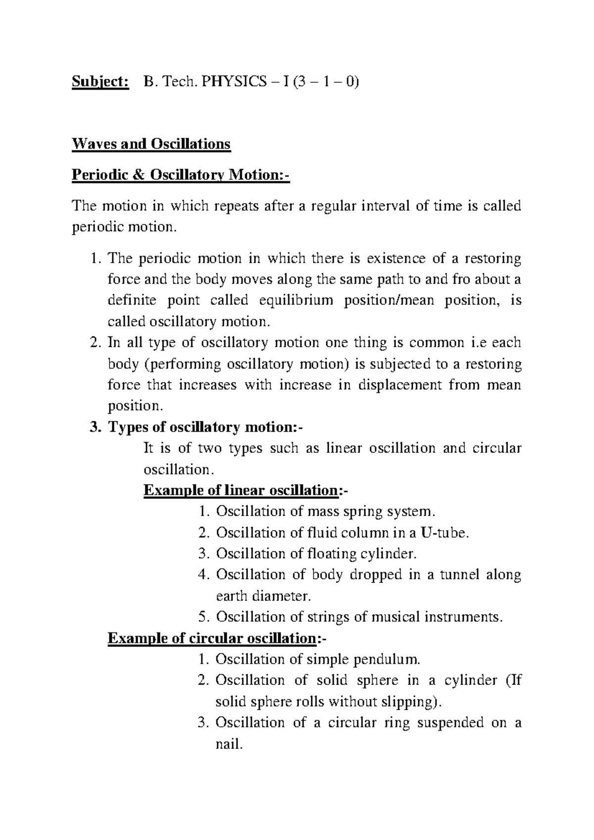 Lecture 1430261805 - Nice notes - Subject: B. Tech. PHYSICS – I (3 – 1 ...