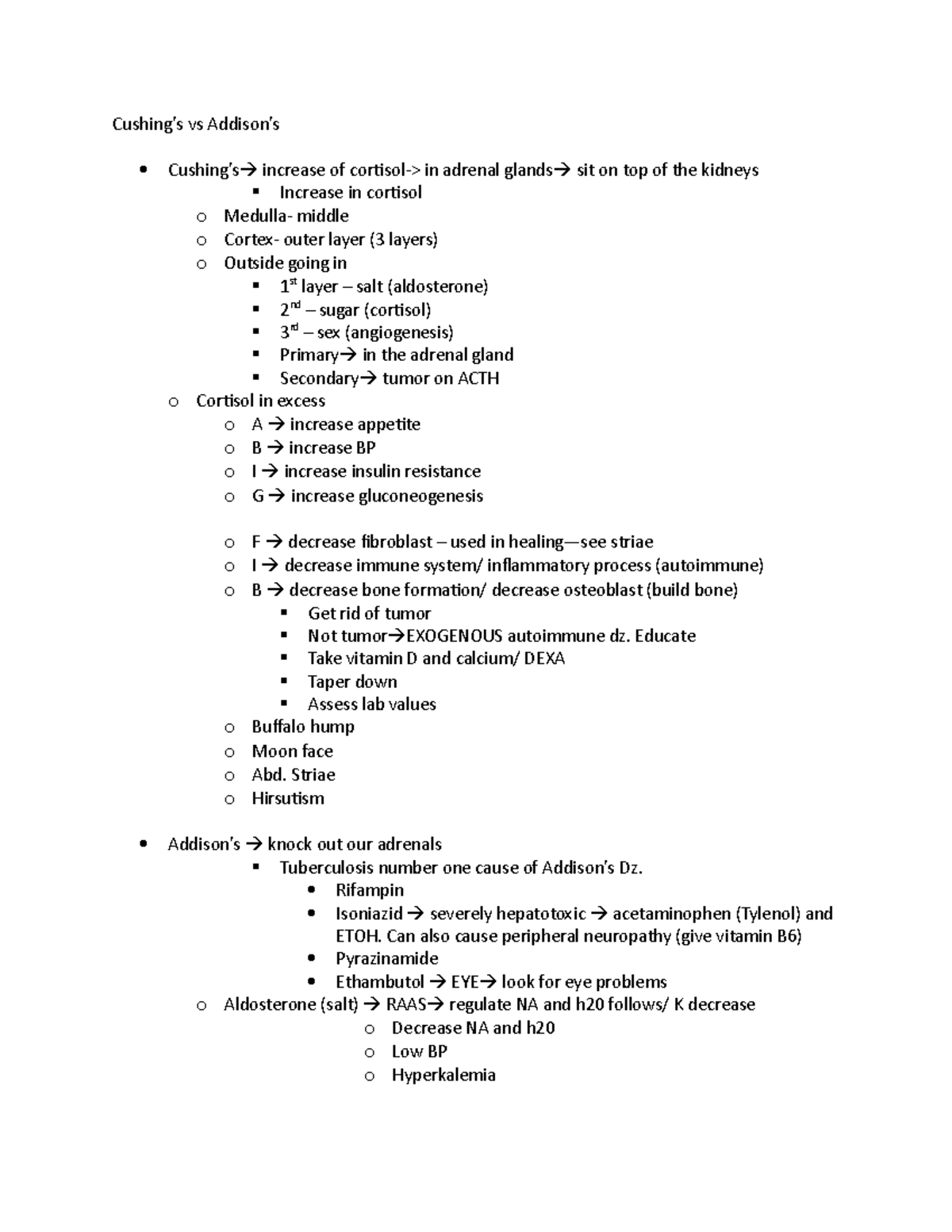 Endocrine: Cushing Disease vs Addison's disease - Cushing’s vs Addison ...