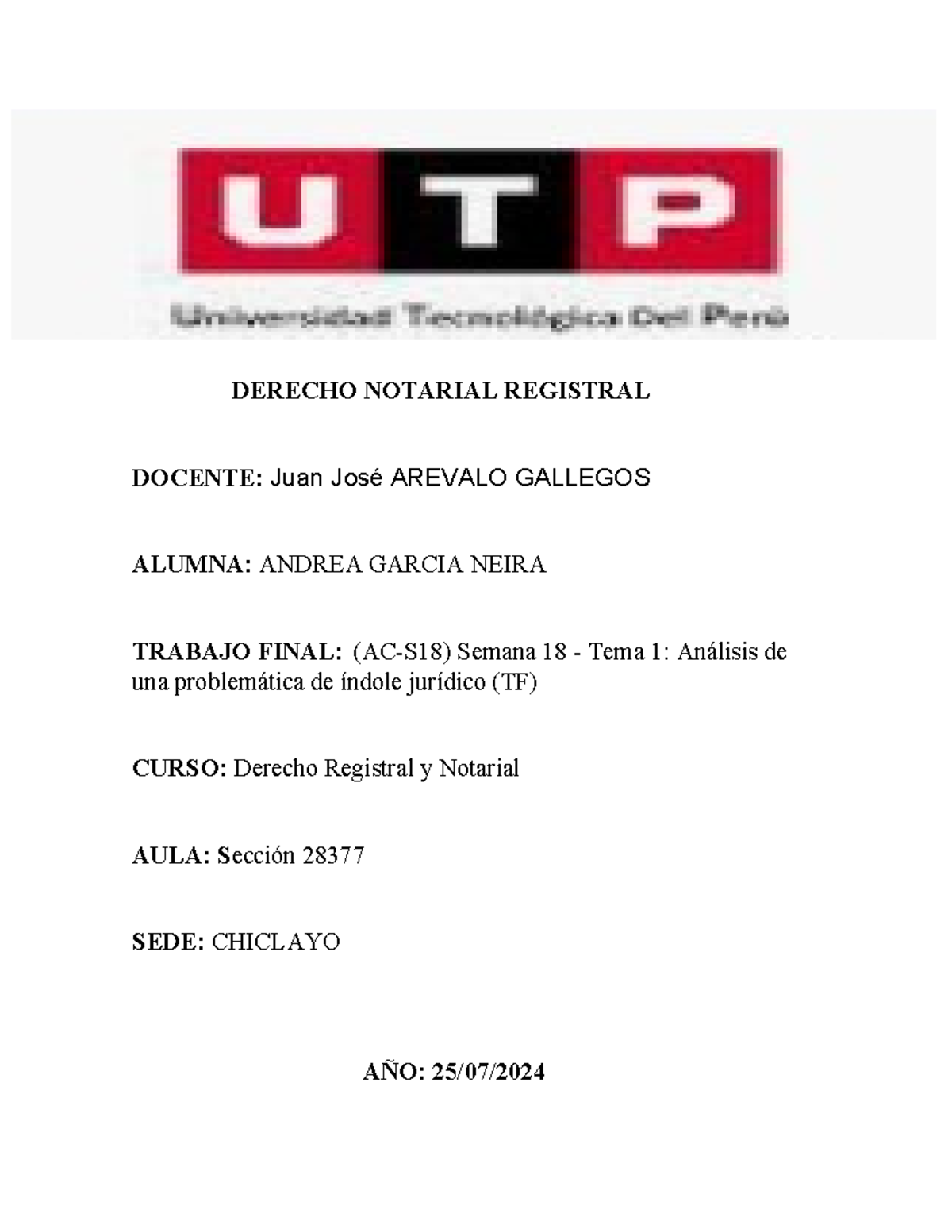 Informe Final Derecho Reguistral Notarial S - DERECHO NOTARIAL ...