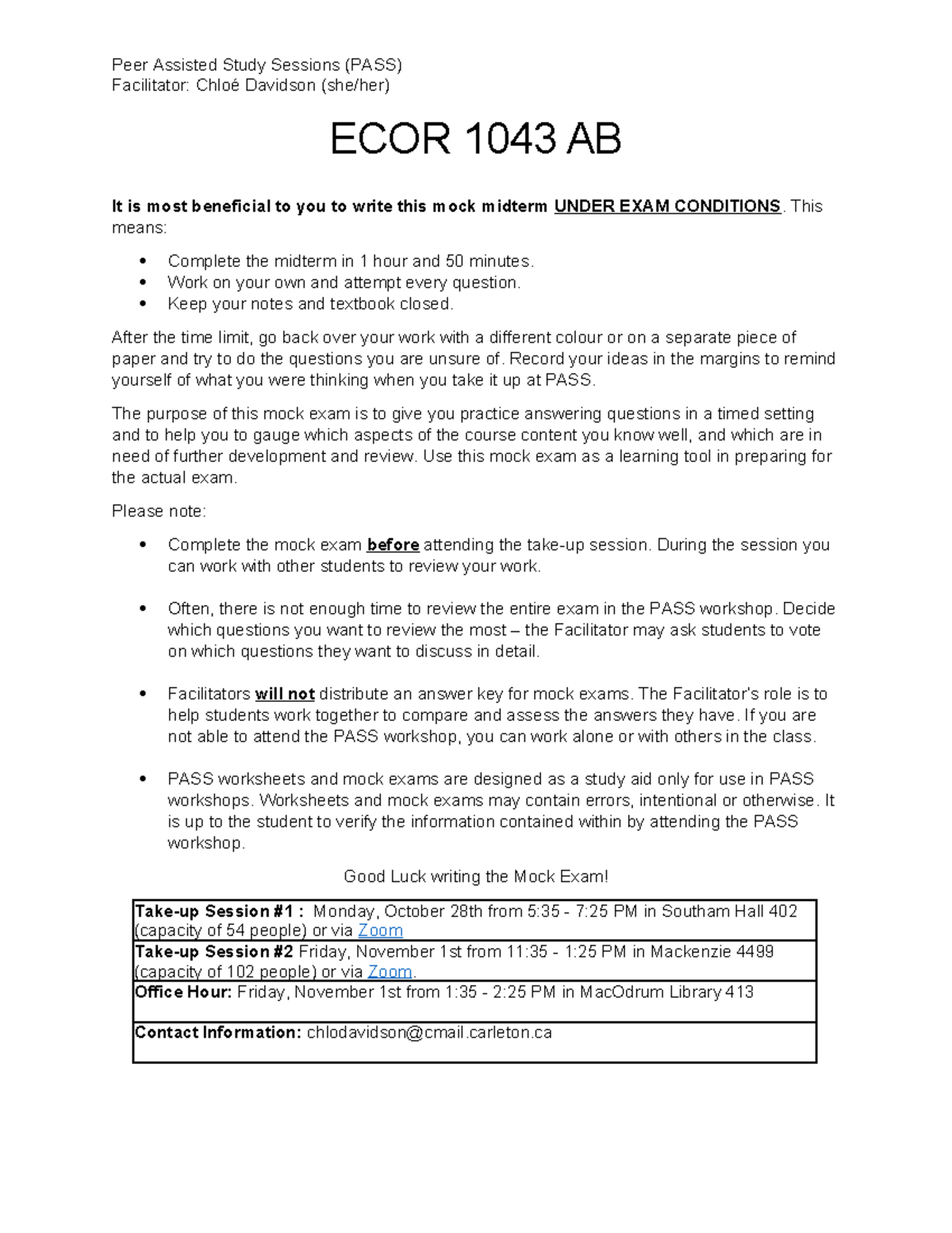 ECOR 1043 AB - Mock Final - Fall 2024 - Facilitator: Chloé Davidson ...