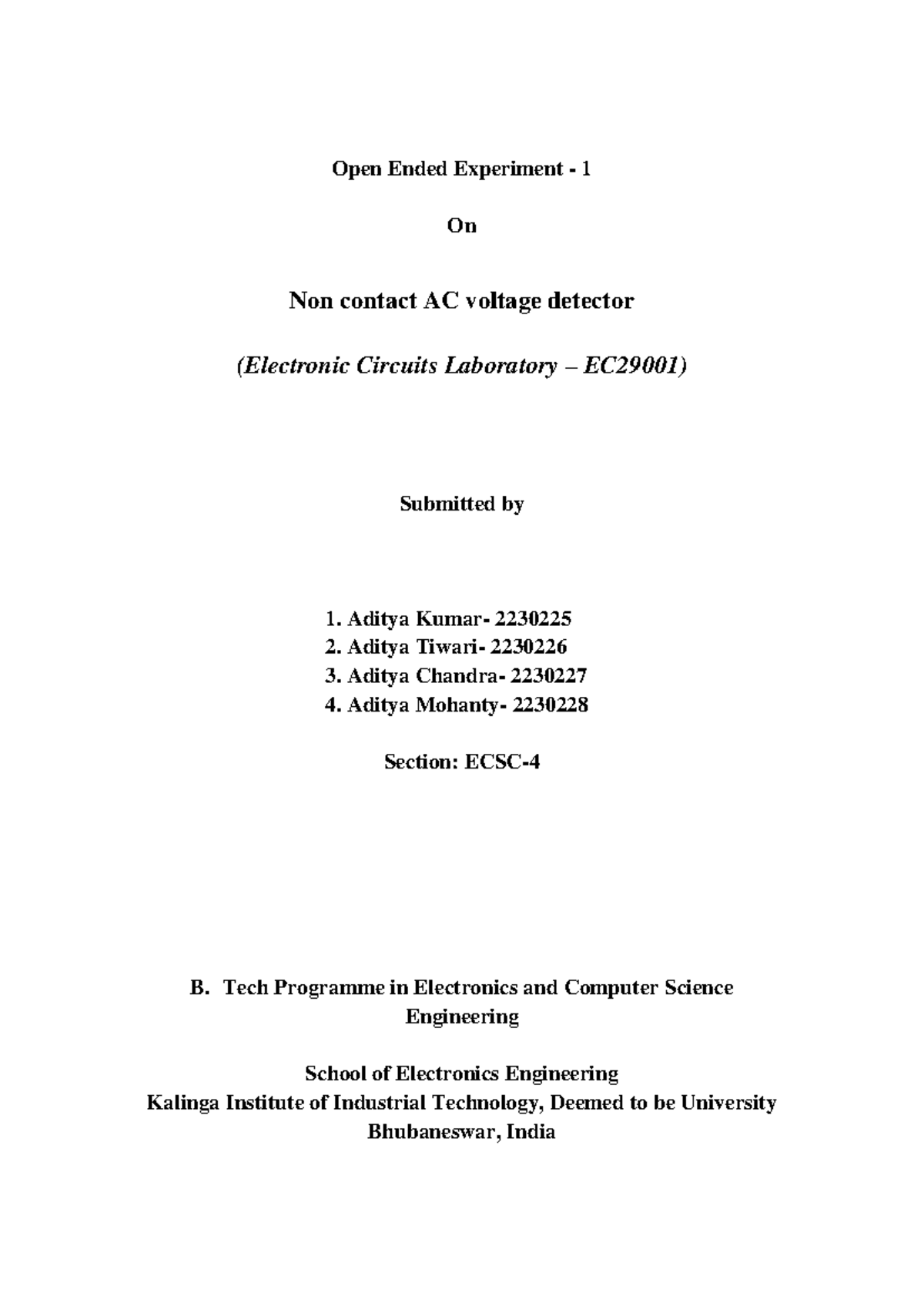 Open Ended-1 - Tech Programme in Electronics and Computer Science ...