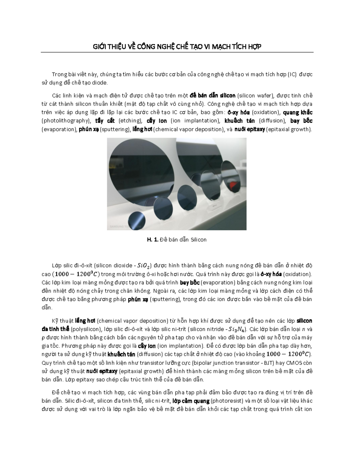 Chương 3. Diode (P6 - Đọc thêm) - GIỚI THIỆU VỀ CÔNG NGHỆ CHẾ TẠO VI ...