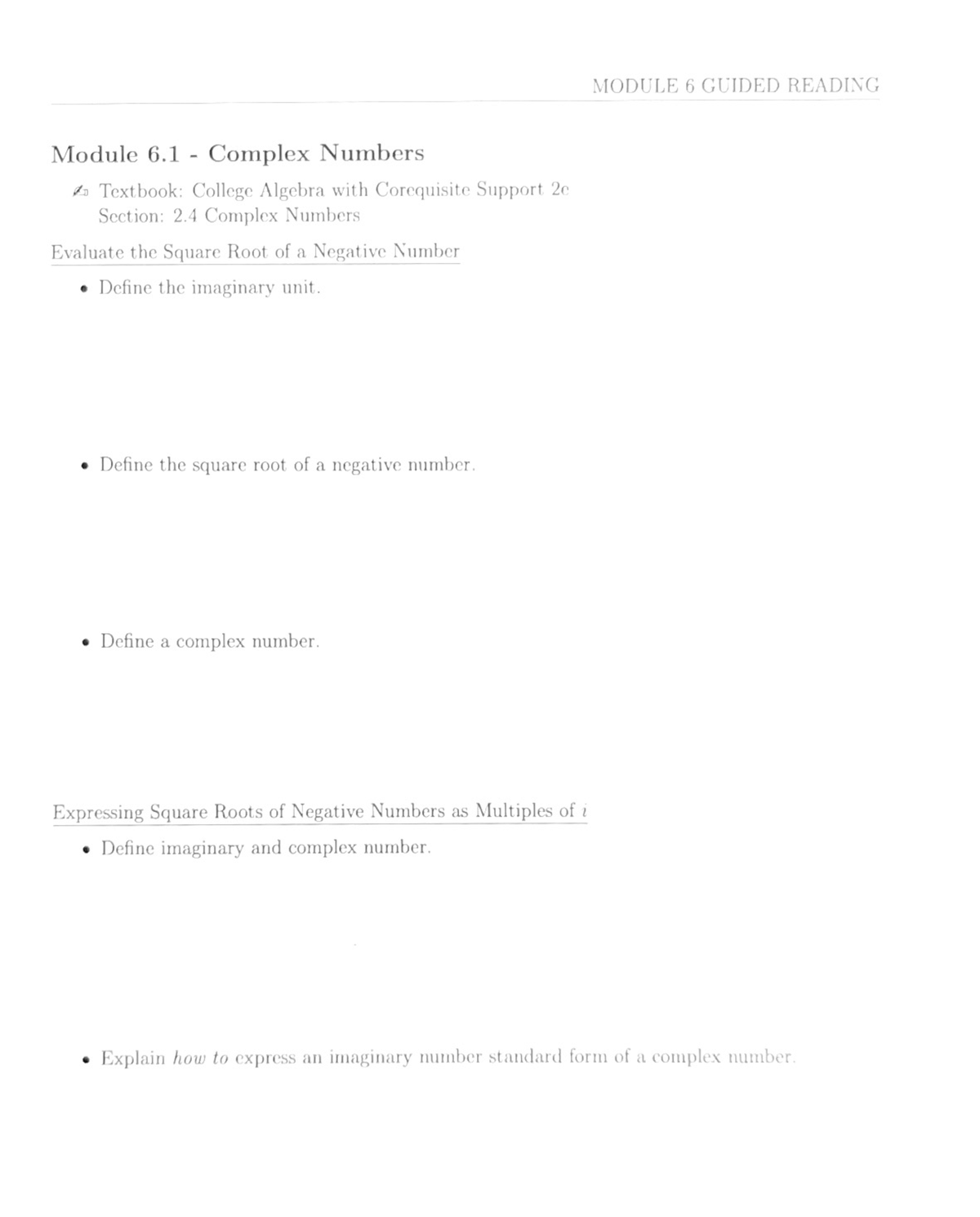 Module 6 - Complex Numbers - MAT 1073 - Studocu