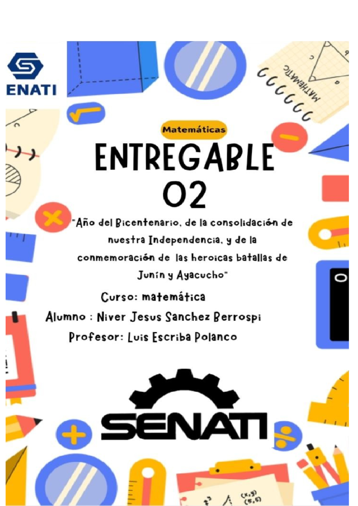 Entregable 02 - Niver Jesus Sanchez Berrospi - matematicas - Studocu