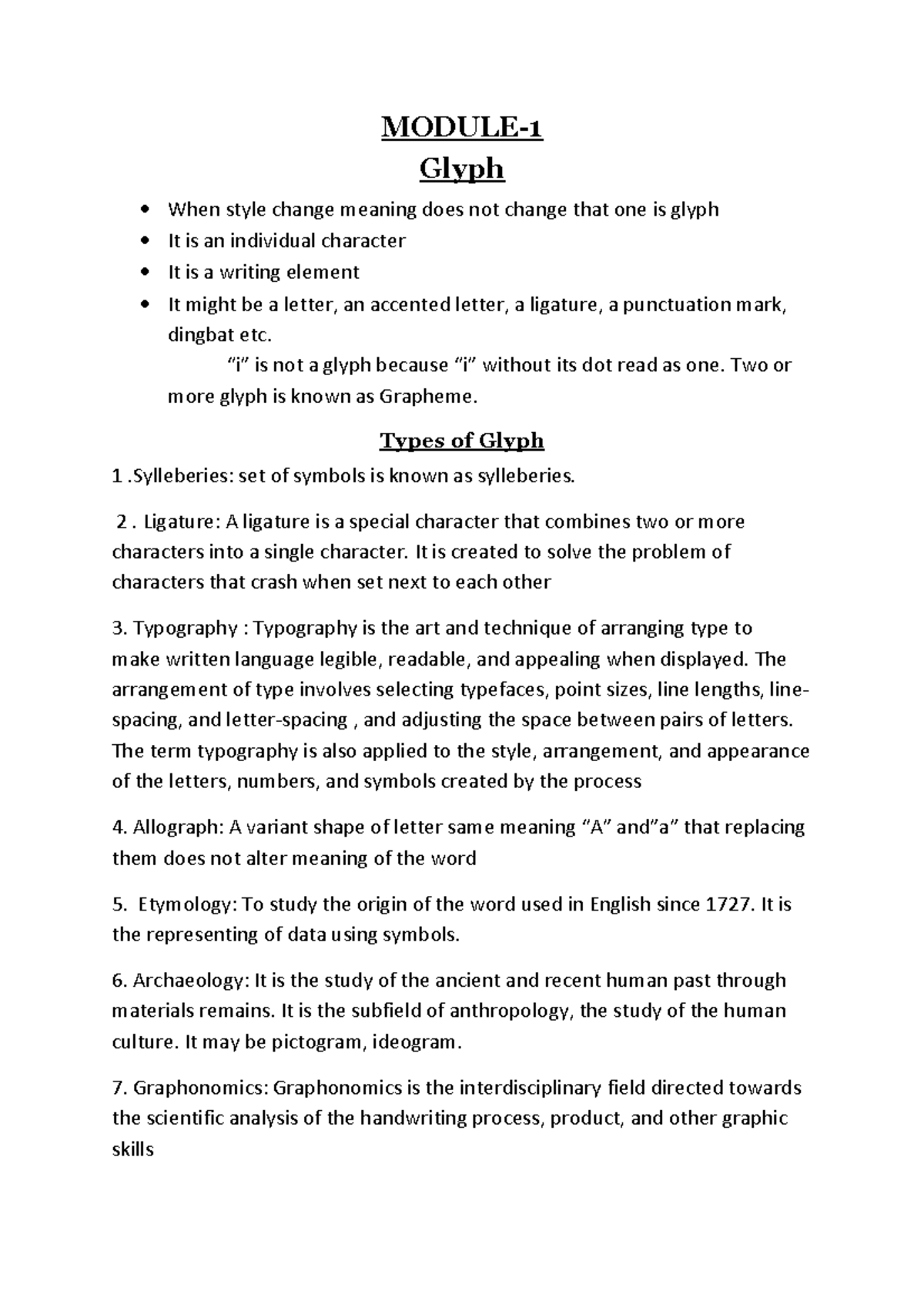 Share 'cdeco 1 - Data Entry / Typewriting theory notes - MODULE- Glyph ...