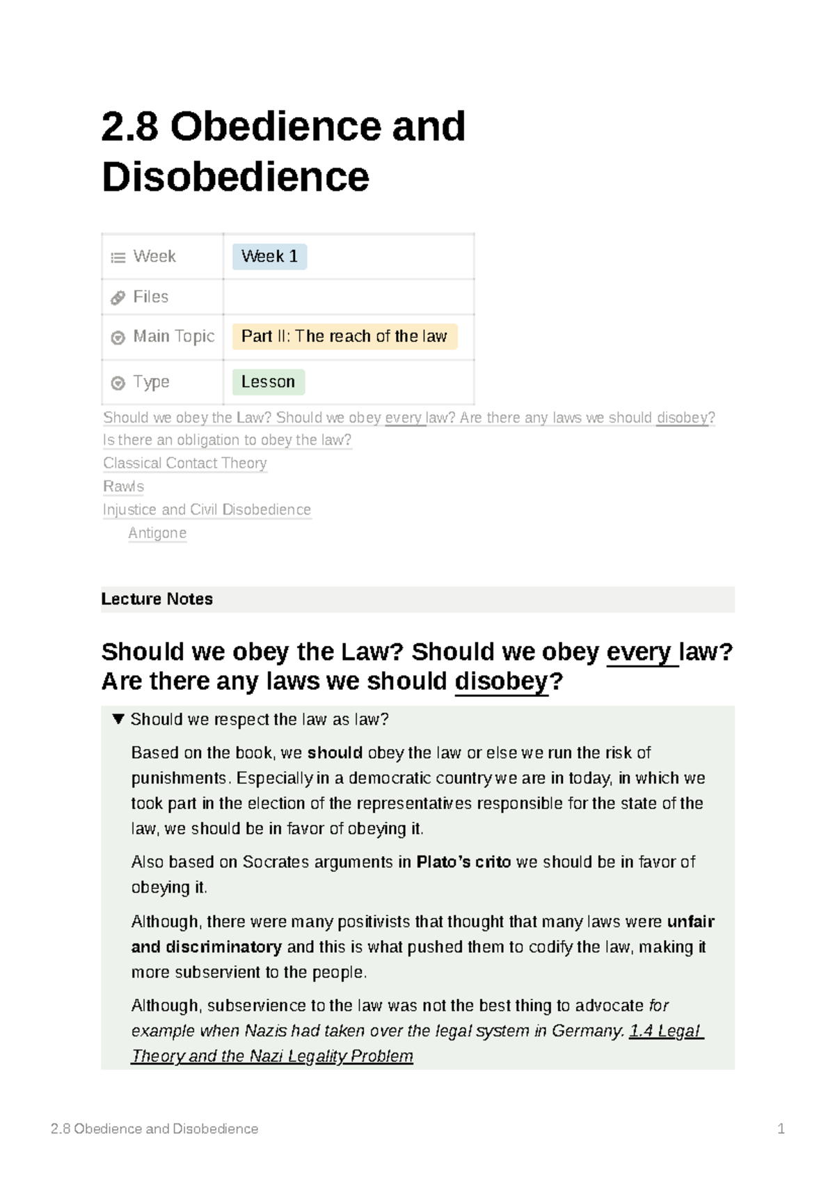 2.8_obedience_and_disobedience - 2 Obedience and Disobedience Week Week ...