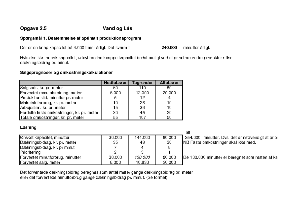 2) 06.09, L2, Driftsøkonomi kap 2, opgaver - Grundlaget for ...
