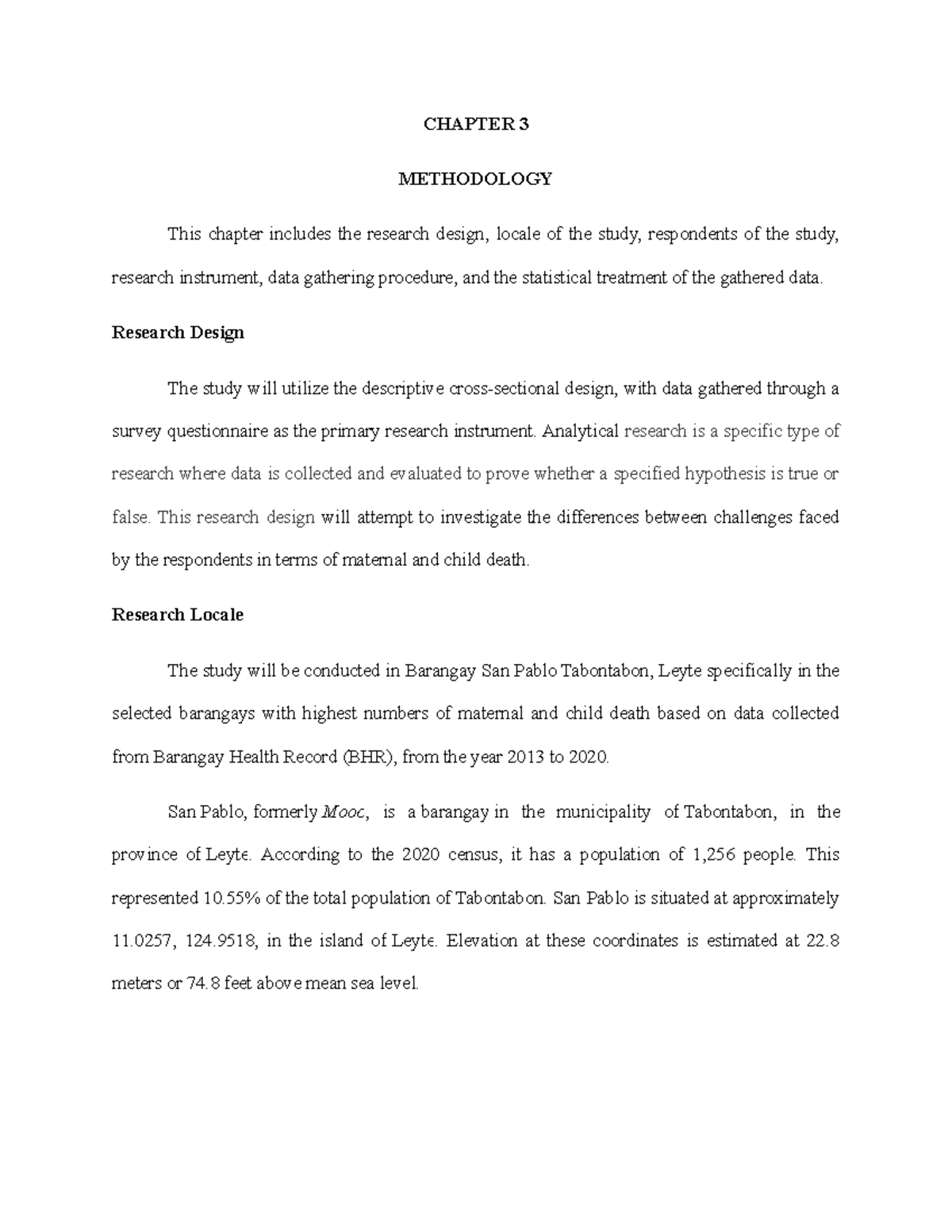 Chapter 3 Methodology nothing - CHAPTER 3 METHODOLOGY This chapter ...