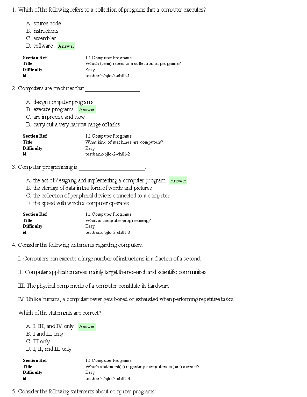 Jclo-3-ch01 - ch 1 - 1. Which of the following refers to a collection ...
