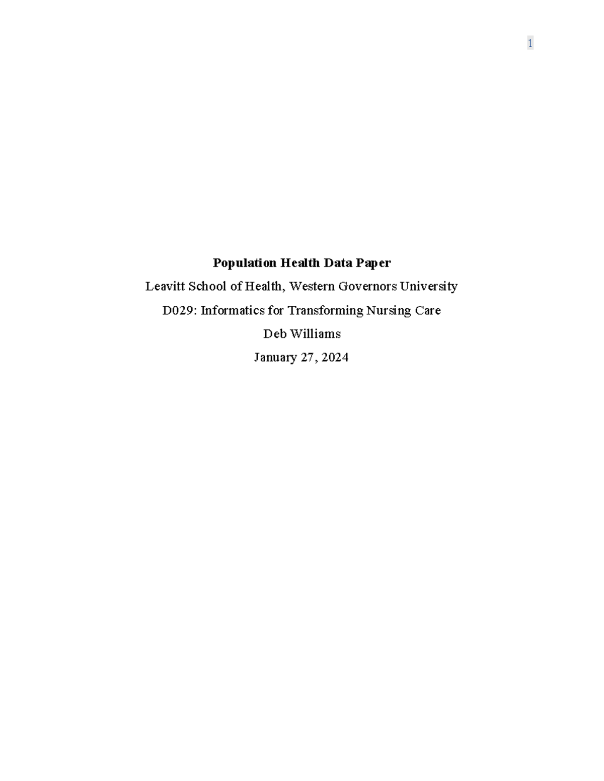 Population Health Data Paper - D029 - Population Health Data Paper ...