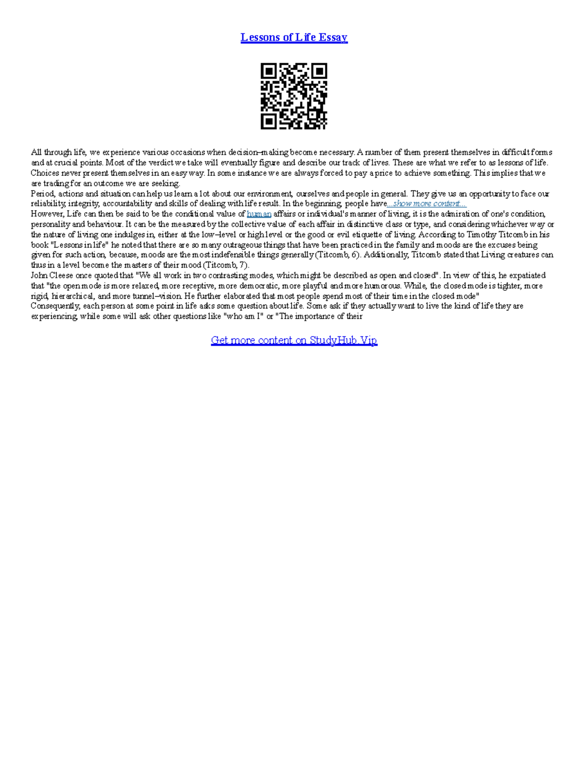 Essays On Life Essays On Life - Lessons of Life Essay All through life ...