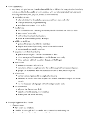 Personality Psychology Module 3 Notes (chapter 5 and 6) - Module 3 Page ...