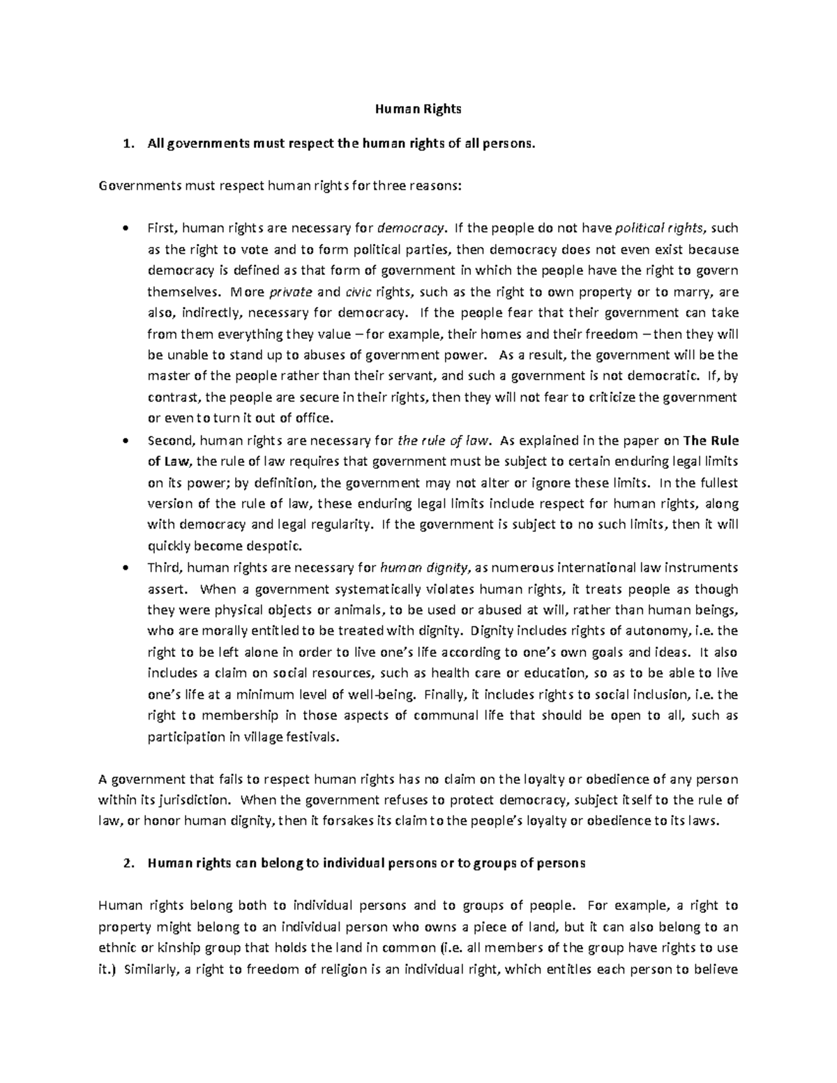 Vhumanrights 12 - Work - Human Rights 1. All governments must respect ...