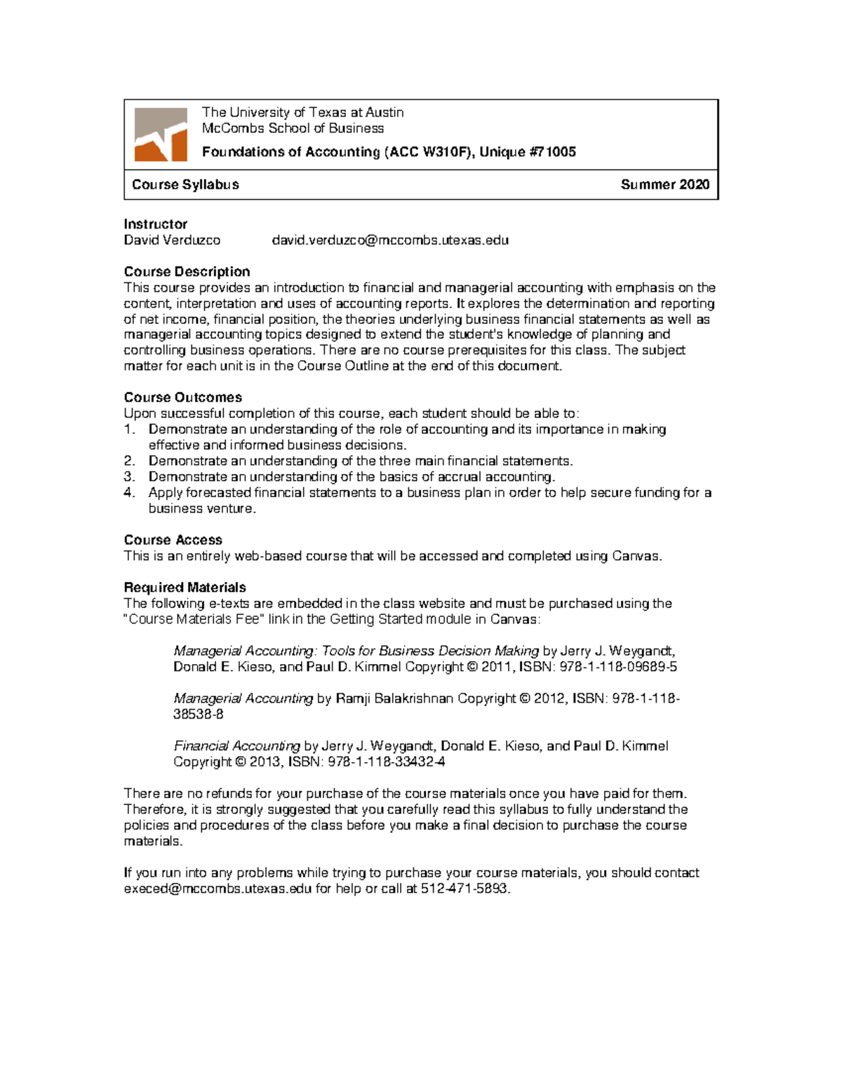 ACC310F WB Syllabus Summer 2020 - The University of Texas at Austin ...