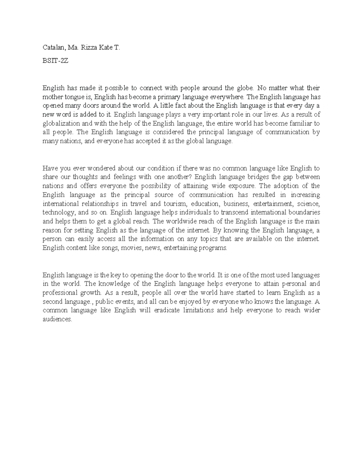 Speech comm. - informative speech - Catalan, Ma. Rizza Kate T. BSIT-2Z ...