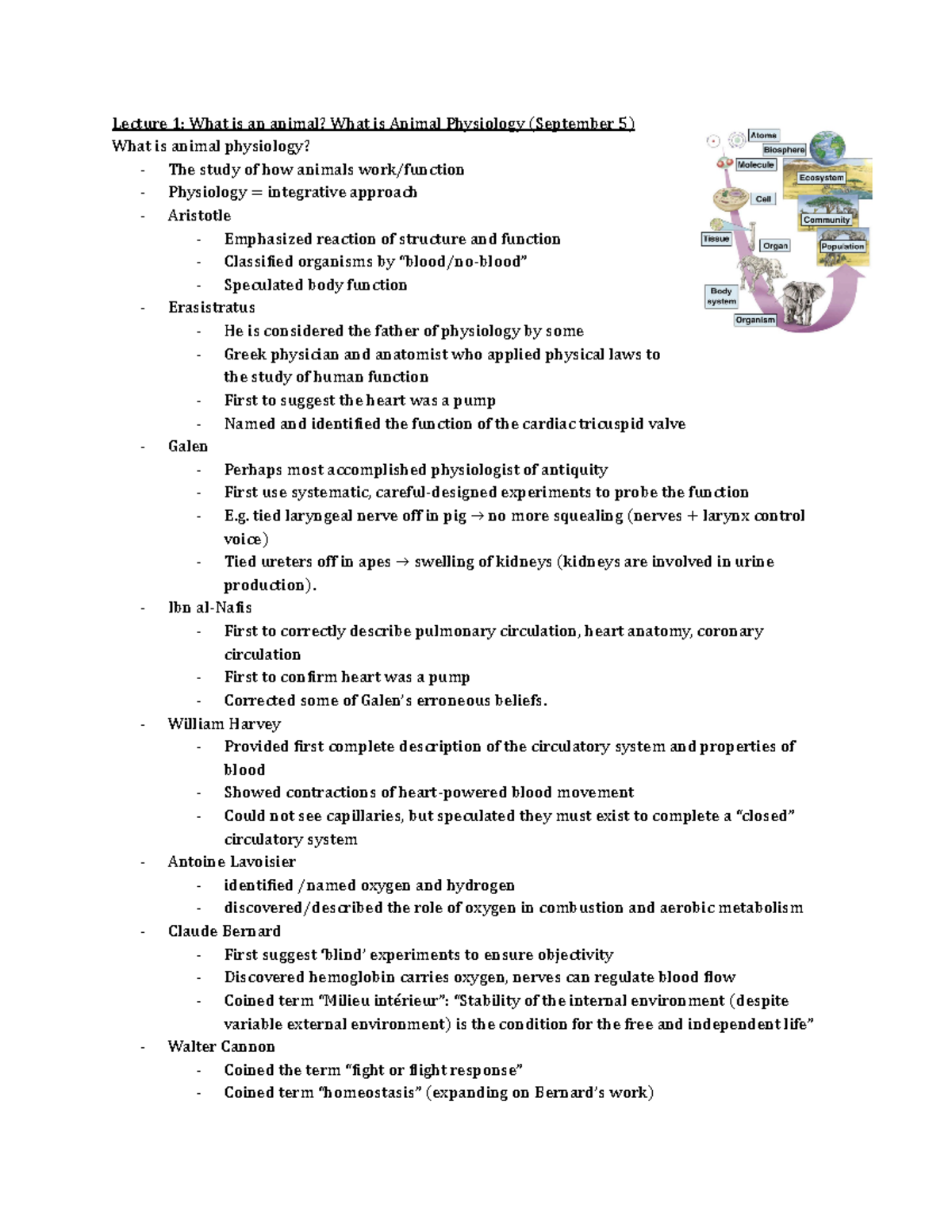 BIOB34 - Animal Physiology - Lecture 1: What is an animal? What is ...