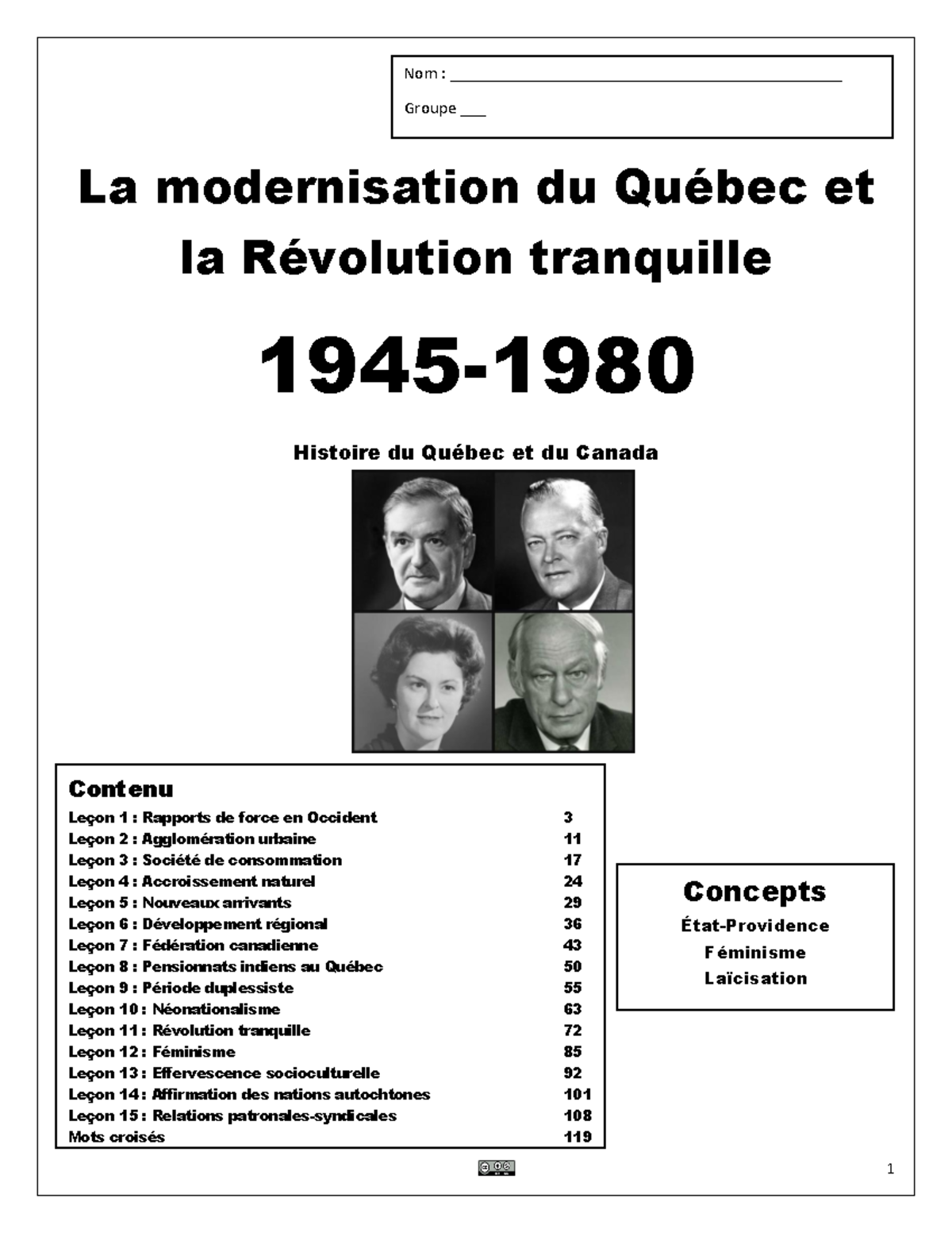 Partie 3 (1945-1980) - Les notes de cours pour Histoire du Québec et du ...