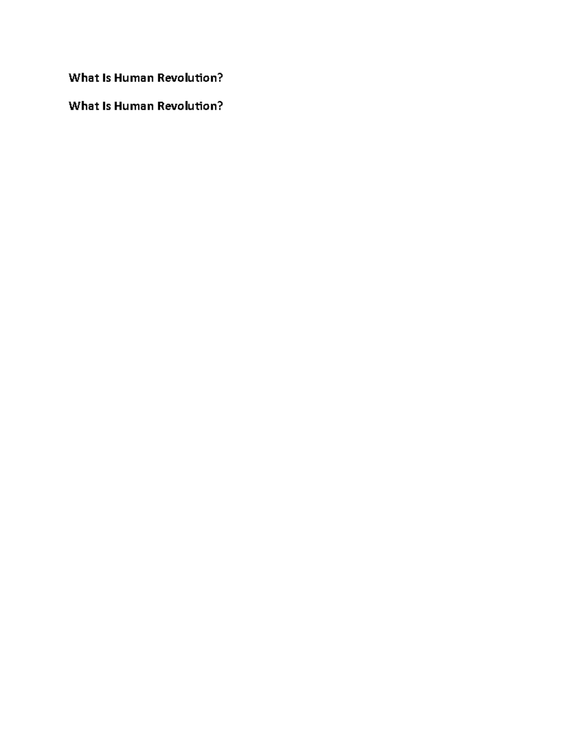 Adane sociology - What Is Human Revolution? What Is Human Revolution ...