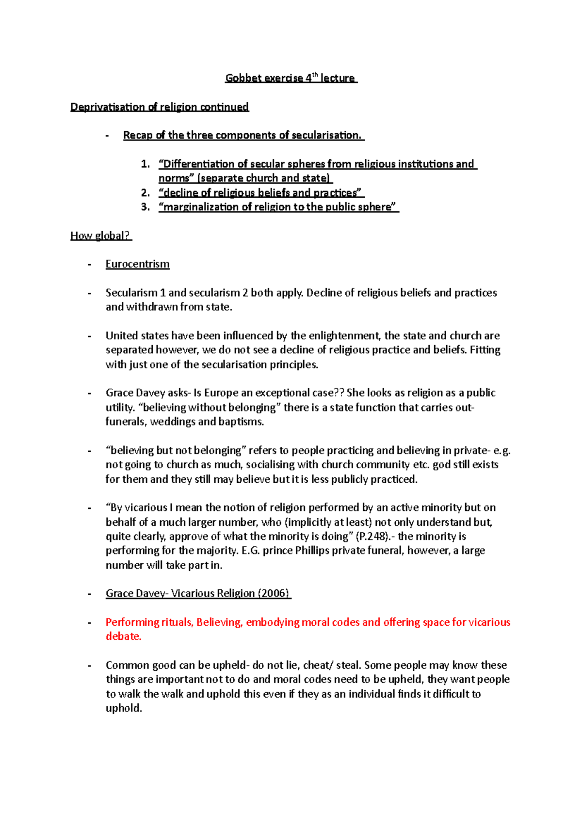 Gobbet exercise 4th lecture - Gobbet exercise 4 th lecture ...