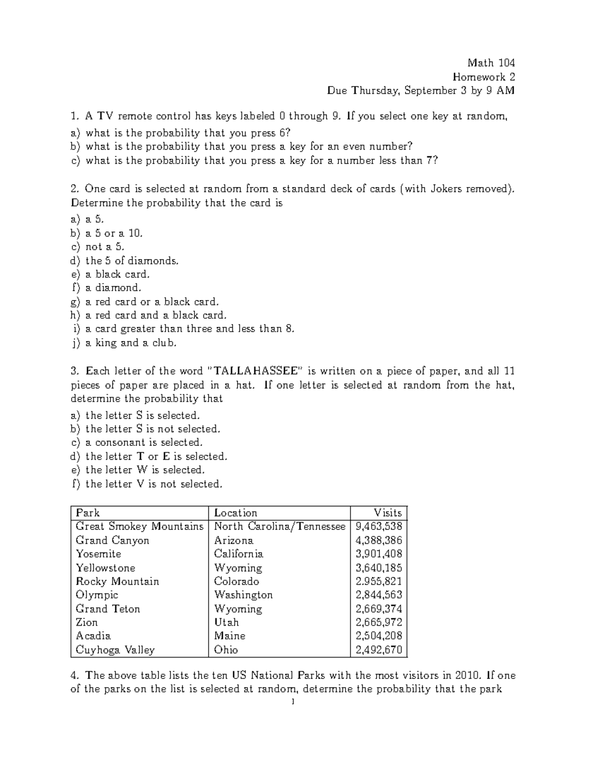 Assignment 2 - Jeremy - Math 104 Homework 2 Due Thursday, September 3 ...