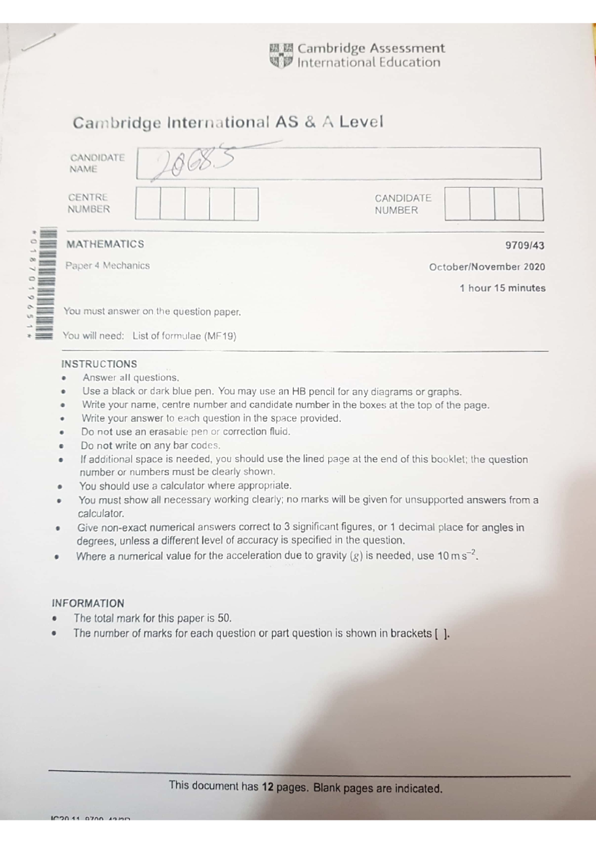 20685 faisal w20 43 - Practicing the correct material before exams is ...