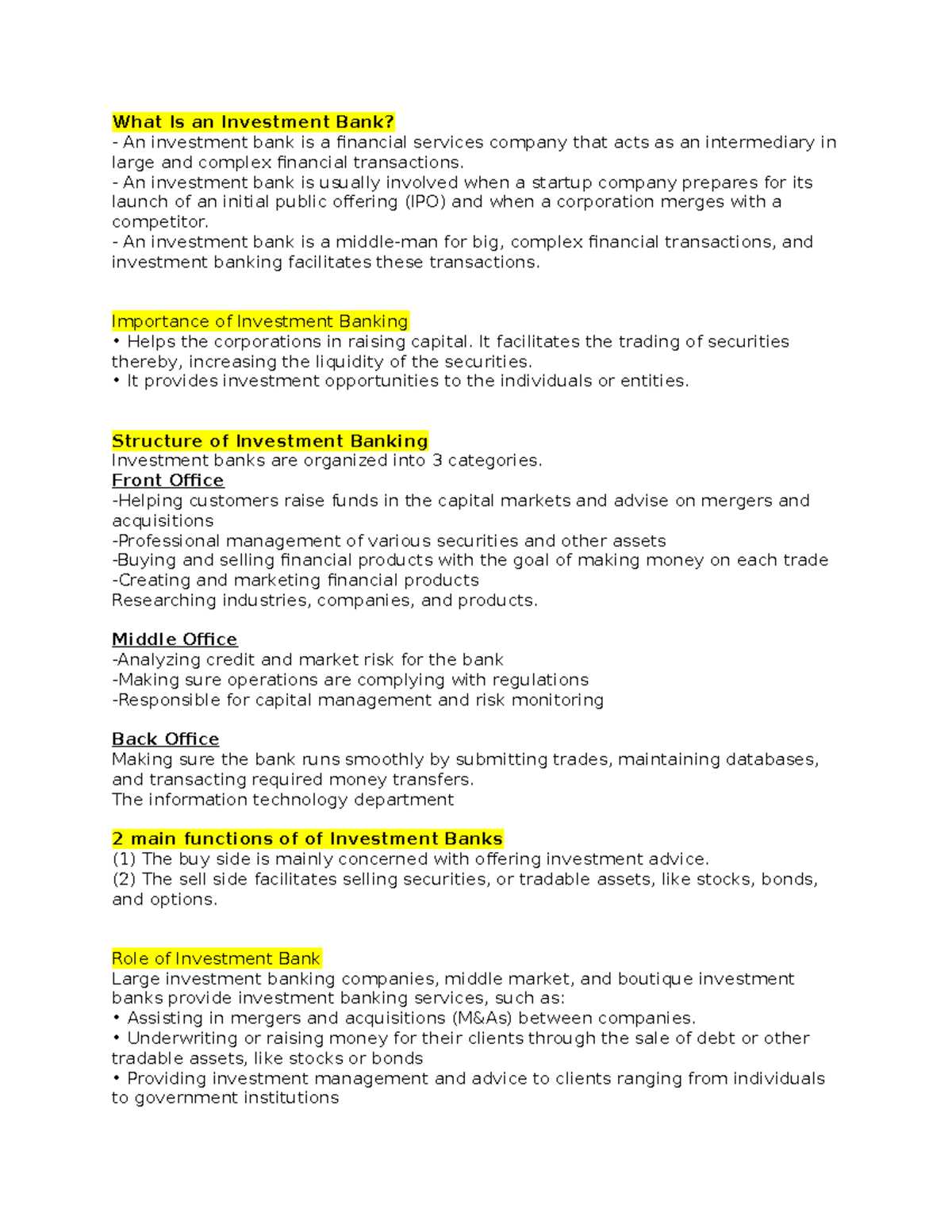 Investment-BANK - this is a note related to investment bank in which ...