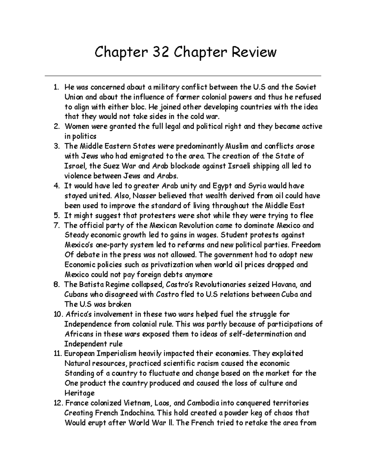 Chapter 32 Chapter Review - Chapter 32 Chapter Review He was concerned ...