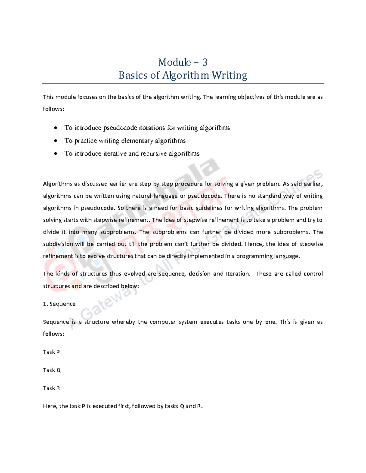 The basics of the algorithm writing - The learning objectives of this ...