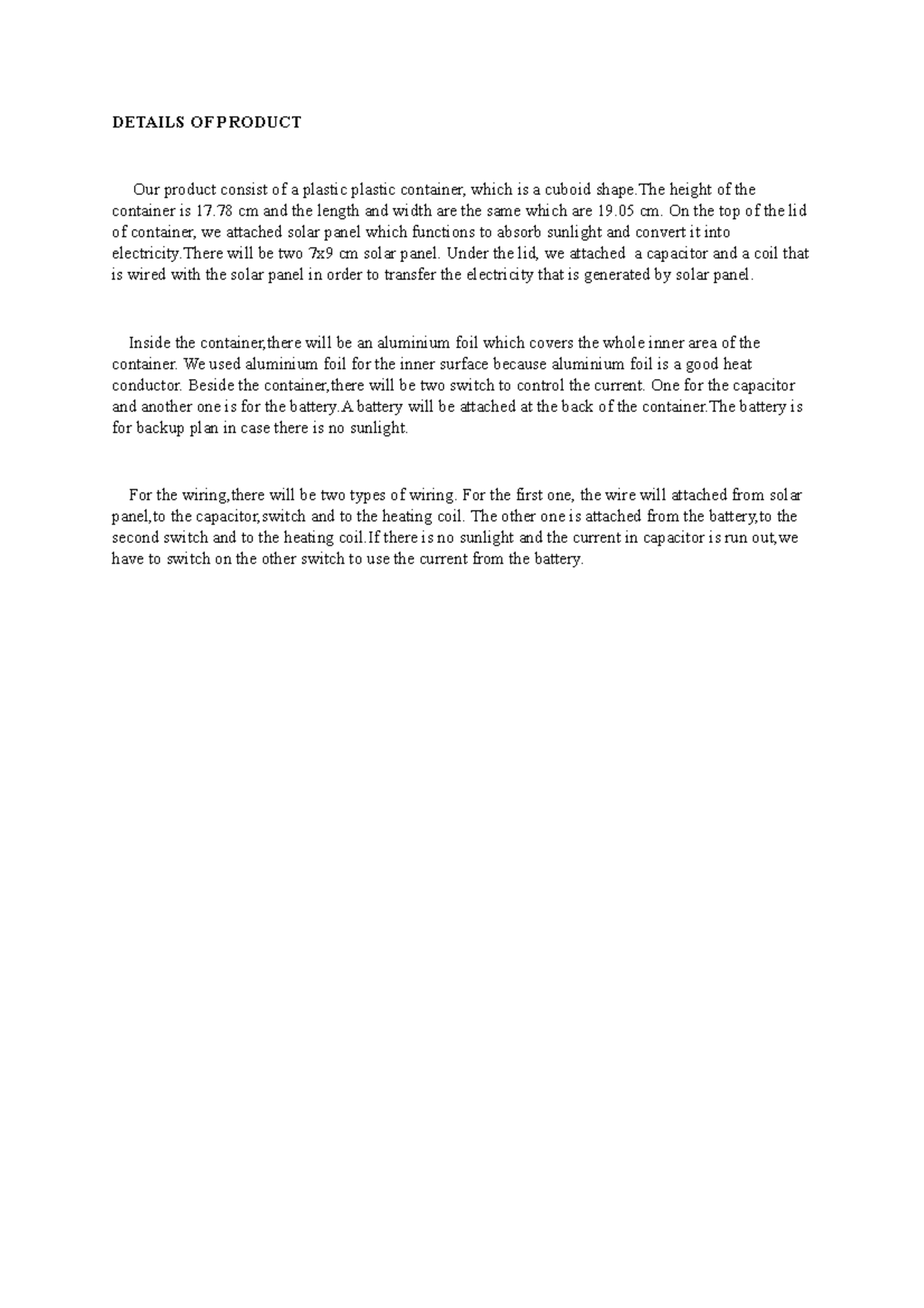 Details OF Product - notes - DETAILS OF PRODUCT Our product consist of ...